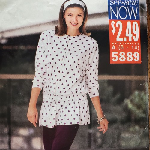 Vintage 90s Butterick Pattern 5889 Uncut Top Loose Drawstring Pants ...