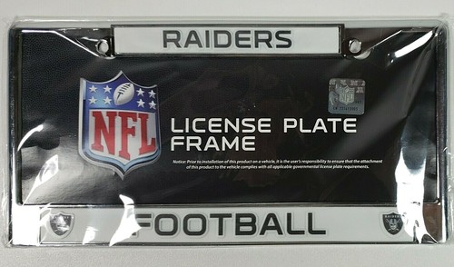 Oakland Las Vegas RAIDERS FOOTBALL Official NFL Chrome Auto License ...