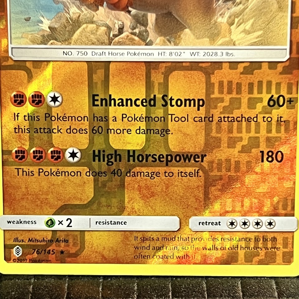 Mudsdale #76/145 Guardians Rising Reverse Holo Rare Pokemon Card | eBay