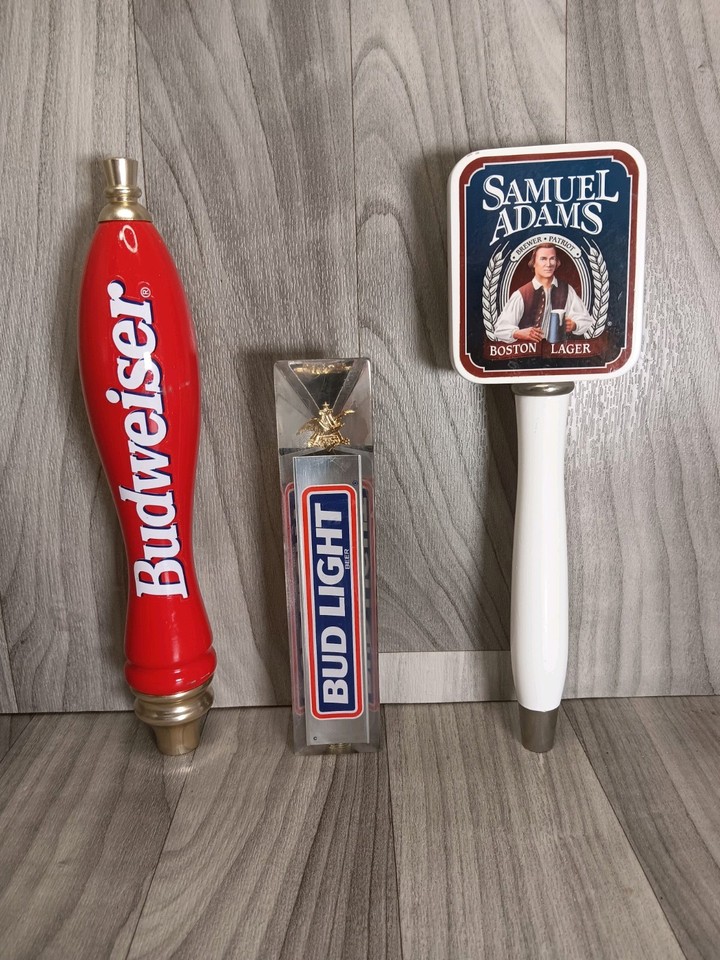 Vintage Beer Tap Handle Lot 3 Budweiser Bud Light Samuel Adams Boston ...