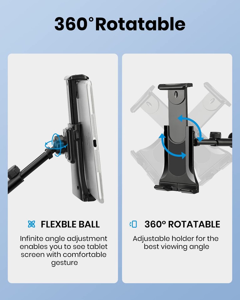 Tablet Holder for Microphone Stand, Adjustable Mic Music Stand Phone ...