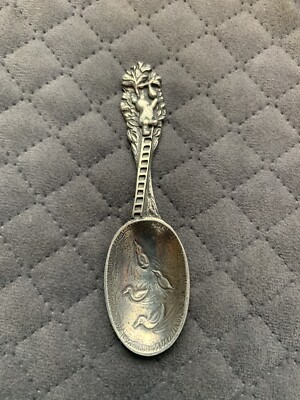 Vintage Web Silver Co Pewter Baby Spoon Bear Honey Ladder Ducks 3.5 ...