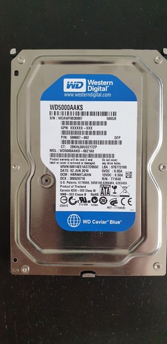 Disque dur WD 3.5 SATA 500GB WD5000AAKS-60Z1A0 | eBay