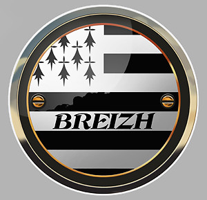 AUTOCOLLANT BREIZH BRETAGNE LOGO DRAPEAU CAPSULE BLASON 9cm STICKER ...