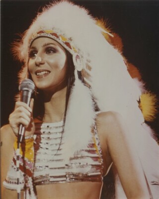Cher Exotic Native American Indian Headdress Costume Vintage 8x10 Color ...