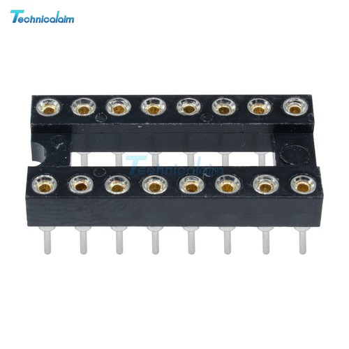 100PCS 16-Pin DIP SIP Round IC Sockets Adapter Solder Type Gold Plated ...