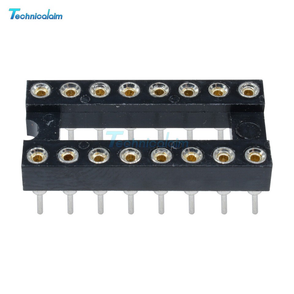 100PCS 16-Pin DIP SIP Round IC Sockets Adapter Solder Type Gold Plated ...