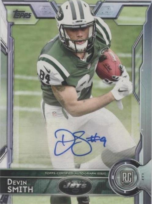 2015 Topps - Rookie Devin Smith #406 Autographs Football in Left Arm ...