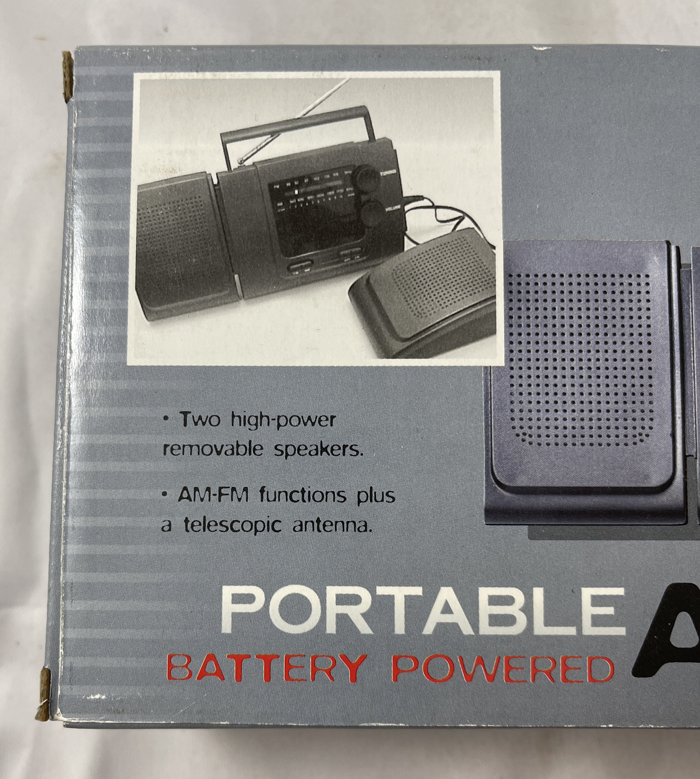Portable Radio Mini AM/FM Radio Detachable Speakers Battery Powered LHS ...