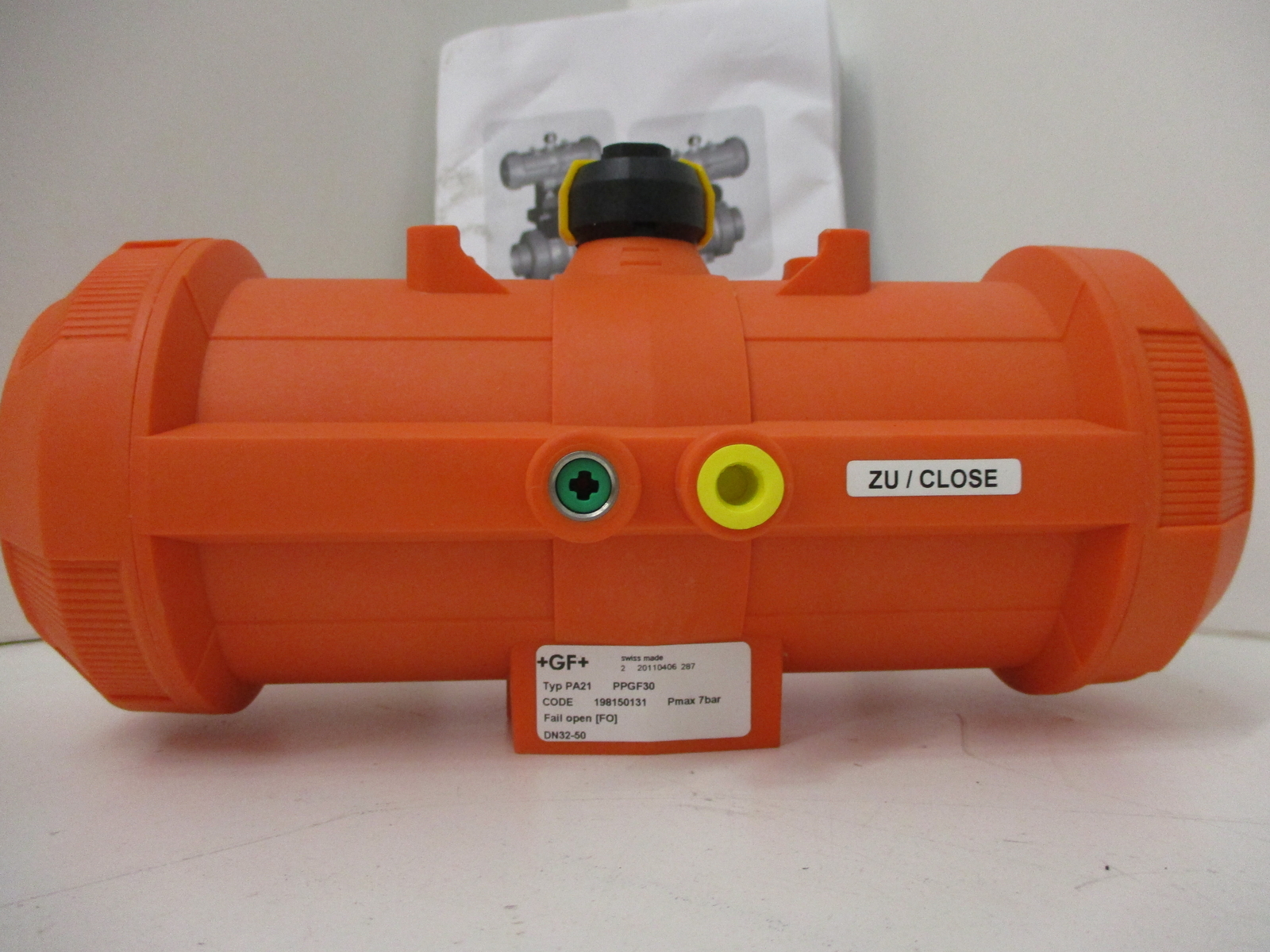 *NEW* GEORG FISCHER 198150131 TYPE PA21 PPGF30 PNEUMATIC ACTUATOR DN32 ...