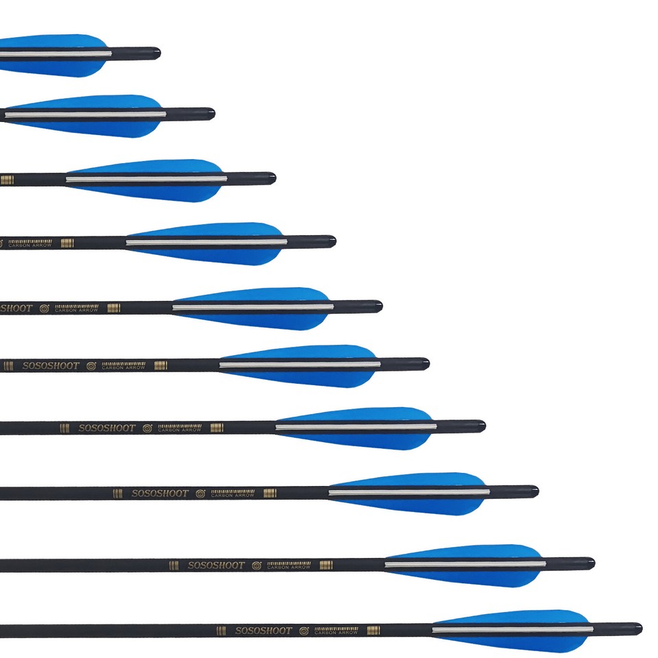 1 Dozen 20" Crossbow Bolts Carbon Arrow Archery Half Moon Nock Hunting ...