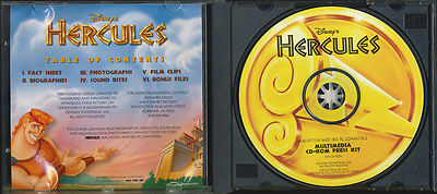 WALT DISNEY'S HERCULES MULTIMEDIA CD-ROM PRESS KIT - PHOTOS, FILM ...