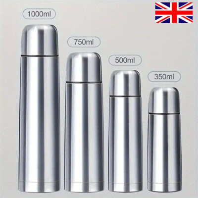 Stainless Steel Vacuum Flask Hot Cold Tea Drink Thermos Camping Travel ...