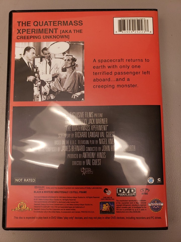 The Quatermass Xperiment (DVD, 1955) 883904252238 | eBay