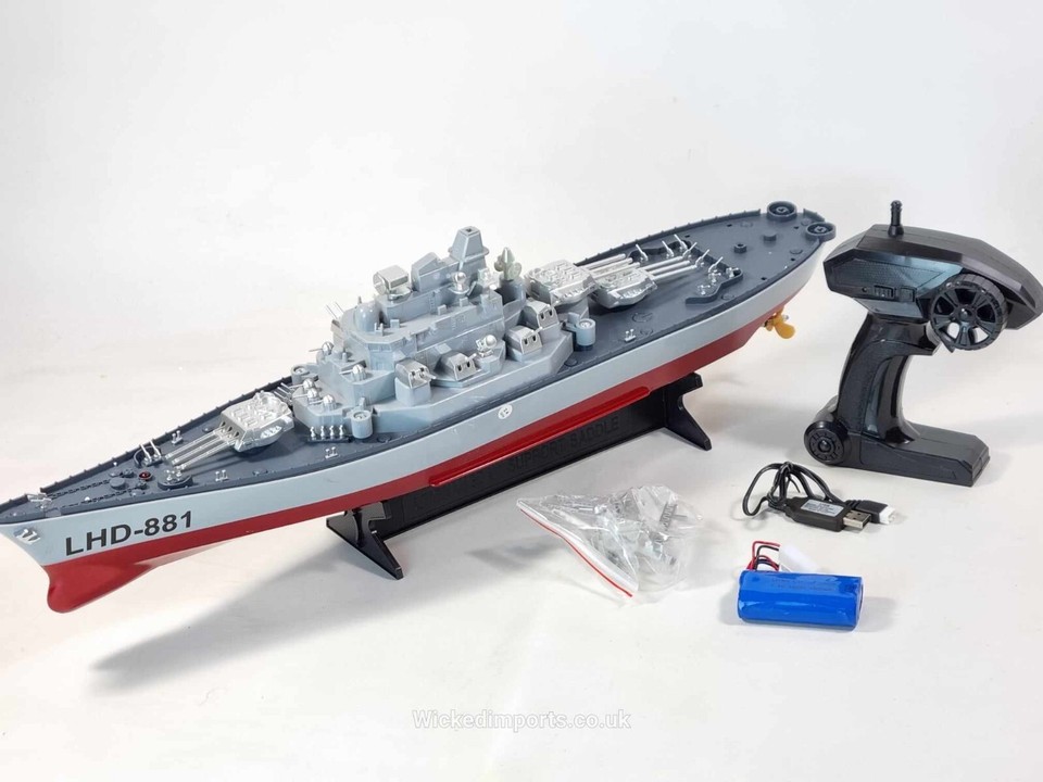 RC Speed Destroyer Battle Ship Boat - 2.4G Dual Motors Remote Control ...