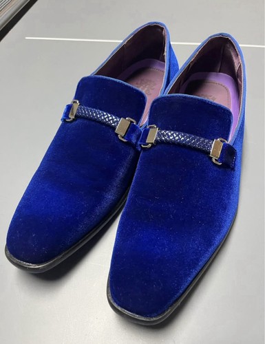 Mens Blue suede dress / prom shoes 10.5 | eBay