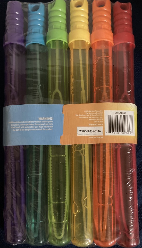 PLAY DAY Bubble Maker Stick Toy, 6 Pack, Multi-Color, 30 0z. New! | eBay