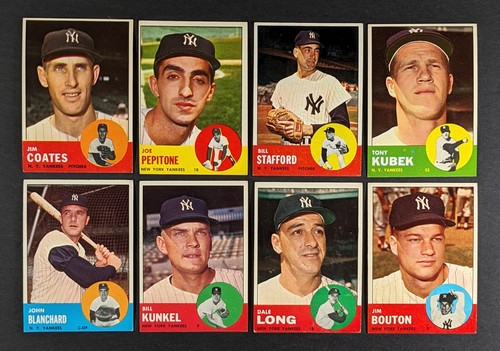 1963 Topps Baseball New York Yankees Lot 8 Cards Tony Kubek | eBay