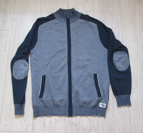 Kitaro Men leichte Strickjacke navy/grau Gr. L reine Baumwolle | eBay.de