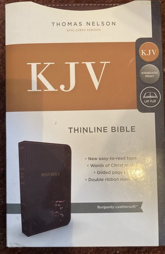 Thomas Nelson King James Lay Flat Holy Bible Standard Print Burgundy ...