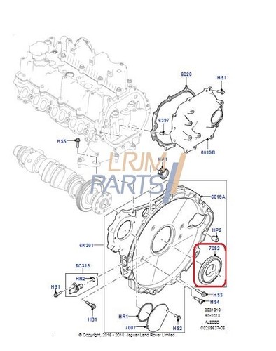 Genuine Discovery Sport Evoque AJ200 L550 REAR ENGINE CRANKSHAFT SEAL ...
