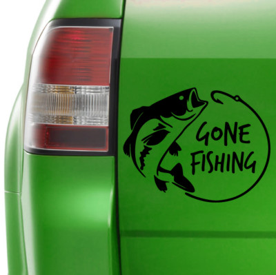 Gone Fishing Sticker Vinyl Fish Car Boat Decal 210mm x 165mm | eBay