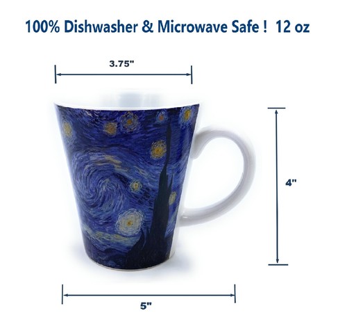 Starry Night Coffee Cup 12 Ounce Ceramic Mug Starry Night Van Gogh ...