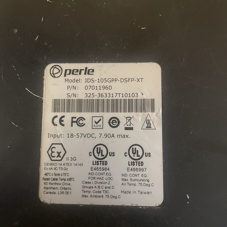 Perle IDS-105GPP-DSFP-XT Industrial Gigabit PoE Ethernet Switch | eBay UK