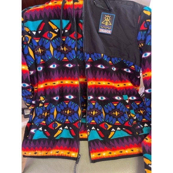 Dravus fleece Aztec colorful hooded zip up men's size large | eBay