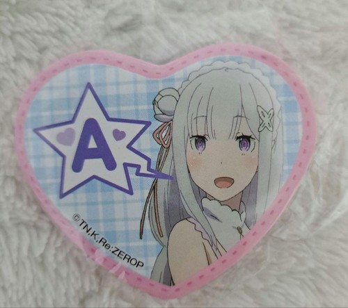Re:Zero Starting Life in Another World Emilia Heart Can Badge | eBay UK