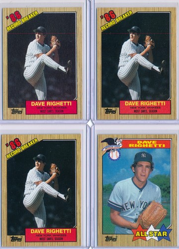 DAVE RIGHETTI NEW YORK YANKEES CARD LOT (4) | eBay