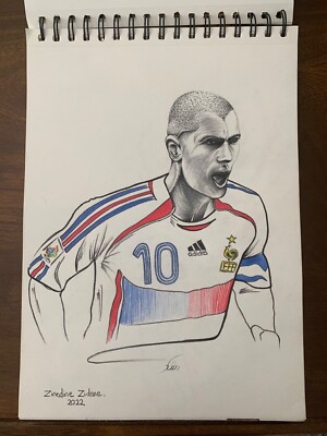 Freehand sketch,drawing pencils,zeindine zidane,soccer player,coloring ...