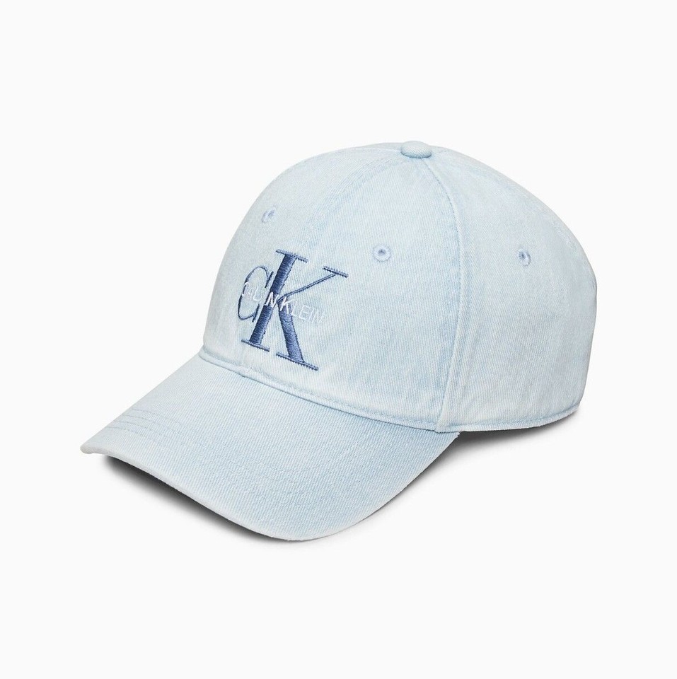 NWT Calvin Klein Men's Embroidered CK Logo Baseball Hat Denim Monogram ...