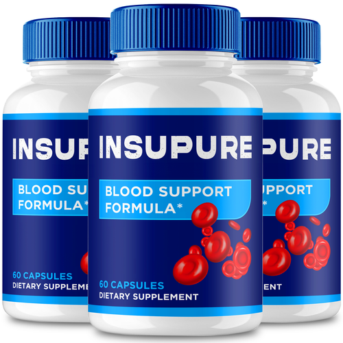 (3 Pack) Insupure Blood Support Pills, Insu Pure for Blood Pressure ...
