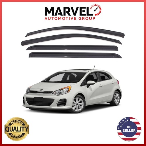 Out-Channel Window Visor Rain Guard Deflectors for Kia Rio Hatchback ...