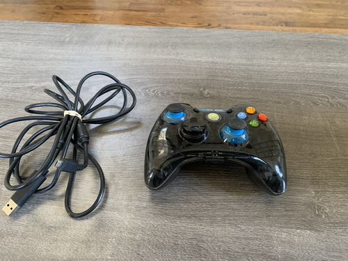 Play Gaming Wired Controller for Xbox 360 Smoke Clear Black GS-037-032 ...