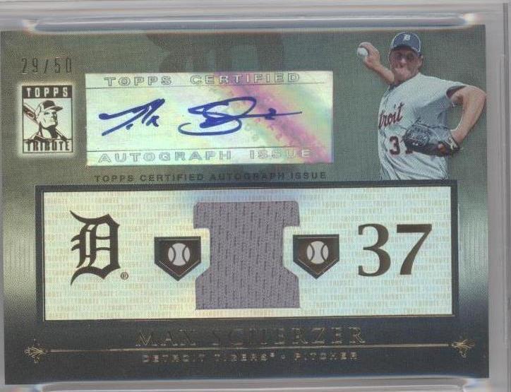 2010 Topps Tribute - Relic Autographs Max Scherzer #TAR-MS3 Black /50 ...