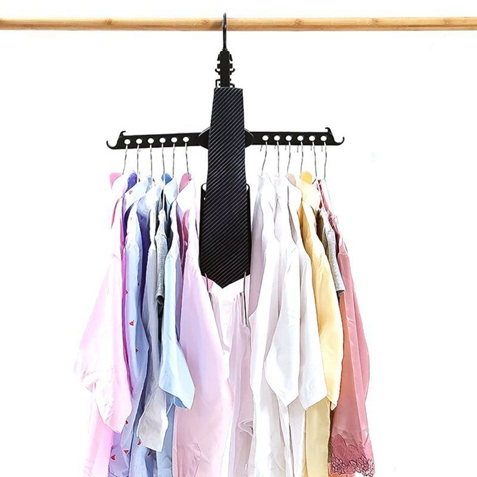 Multi-functional Folding Clothes Hanger Plastic Foldable Space Saving ...