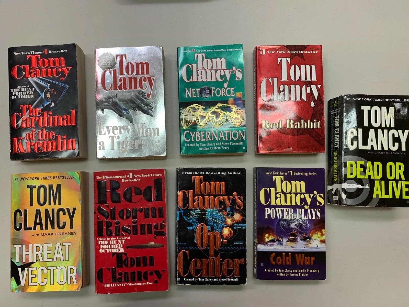 Tom Clancy paperback lot of 9 Cold War Red Rabbit Threat Vector ...
