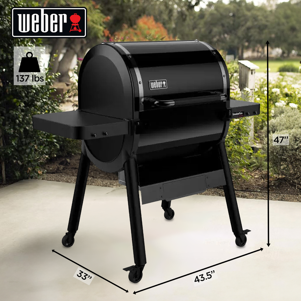 Weber SmokeFire Sear ELX4 Outdoor 24" Wood Fire Pellet Smart Smoker ...