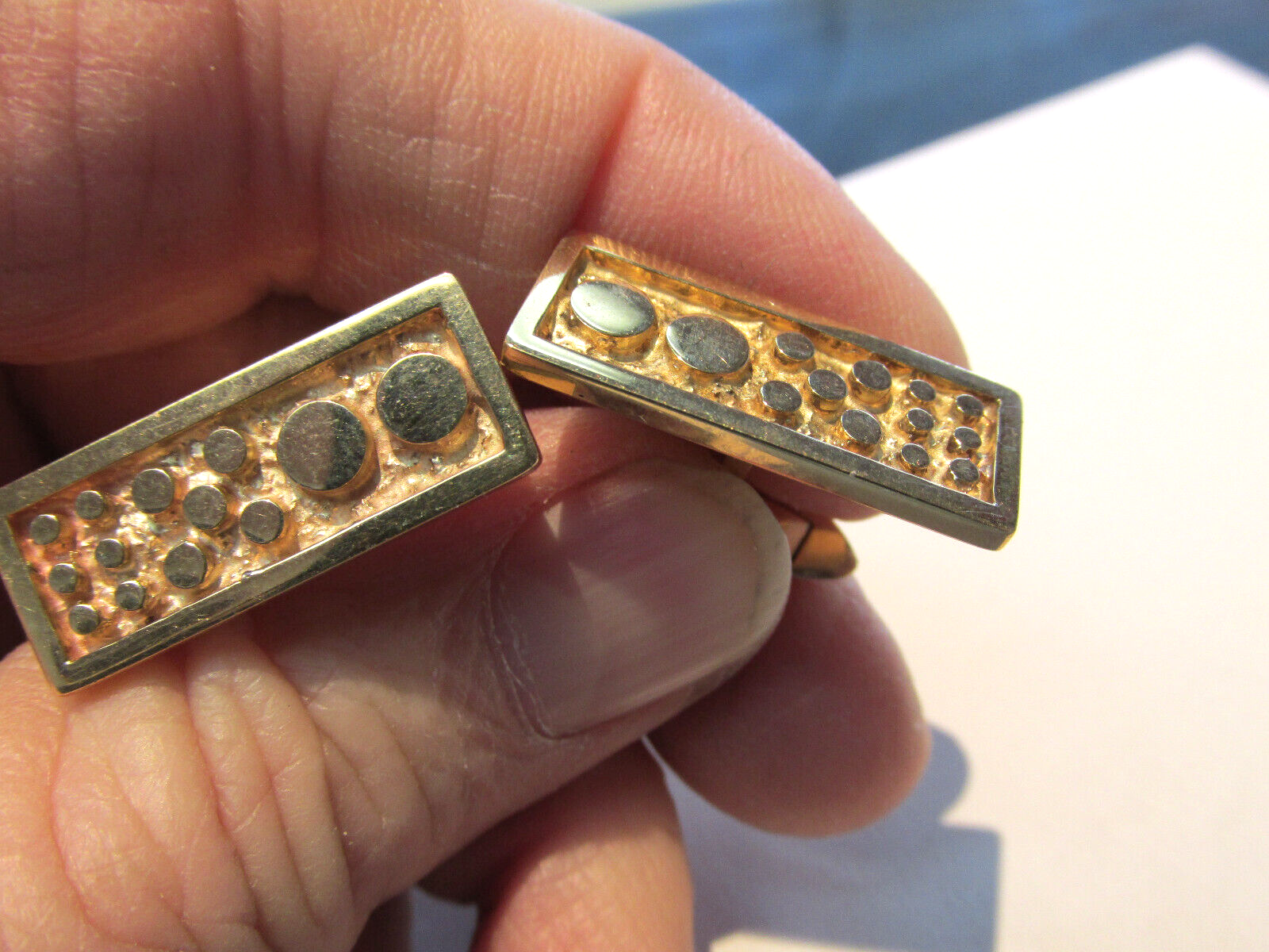 New Old Stock Gold Cufflinks 100% Solid 14k Gold Unique Design MAKE ...