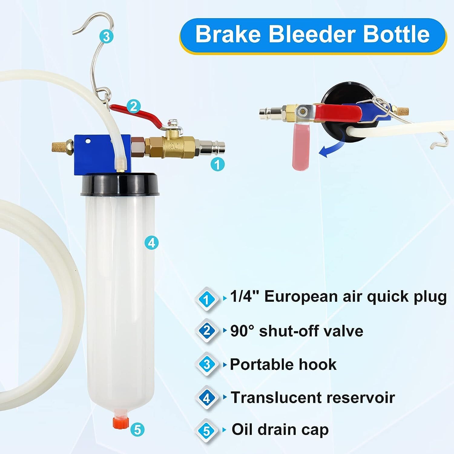 Car Vehicle Vacuum Brake Bleeder Tank Fluid Oil Change Pump Equipment ...