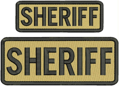 "Sheriff" embroidery patch 3x8 and 2x6 inches hook tan | eBay
