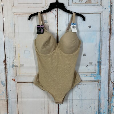 Bali Ultra Light Body Briefer Shaper Firm Control Suit 6552 Lace Nude ...