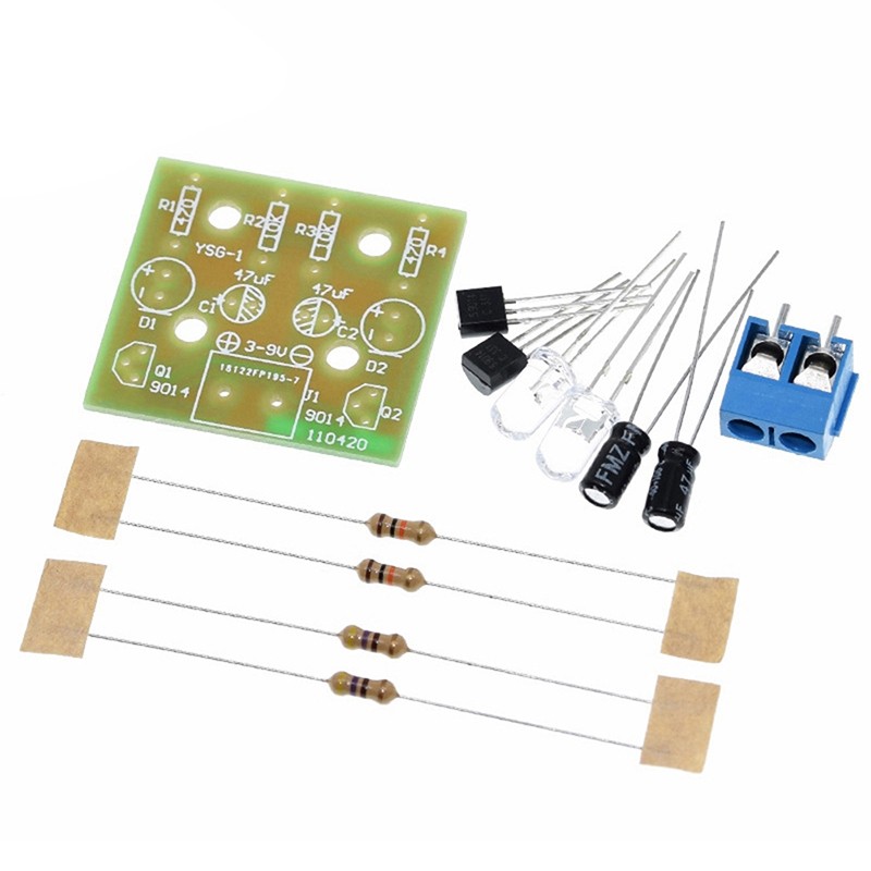 DIY Electronic Kit 5MM LED Flashing Light Circuit Simple Practice Parts ...