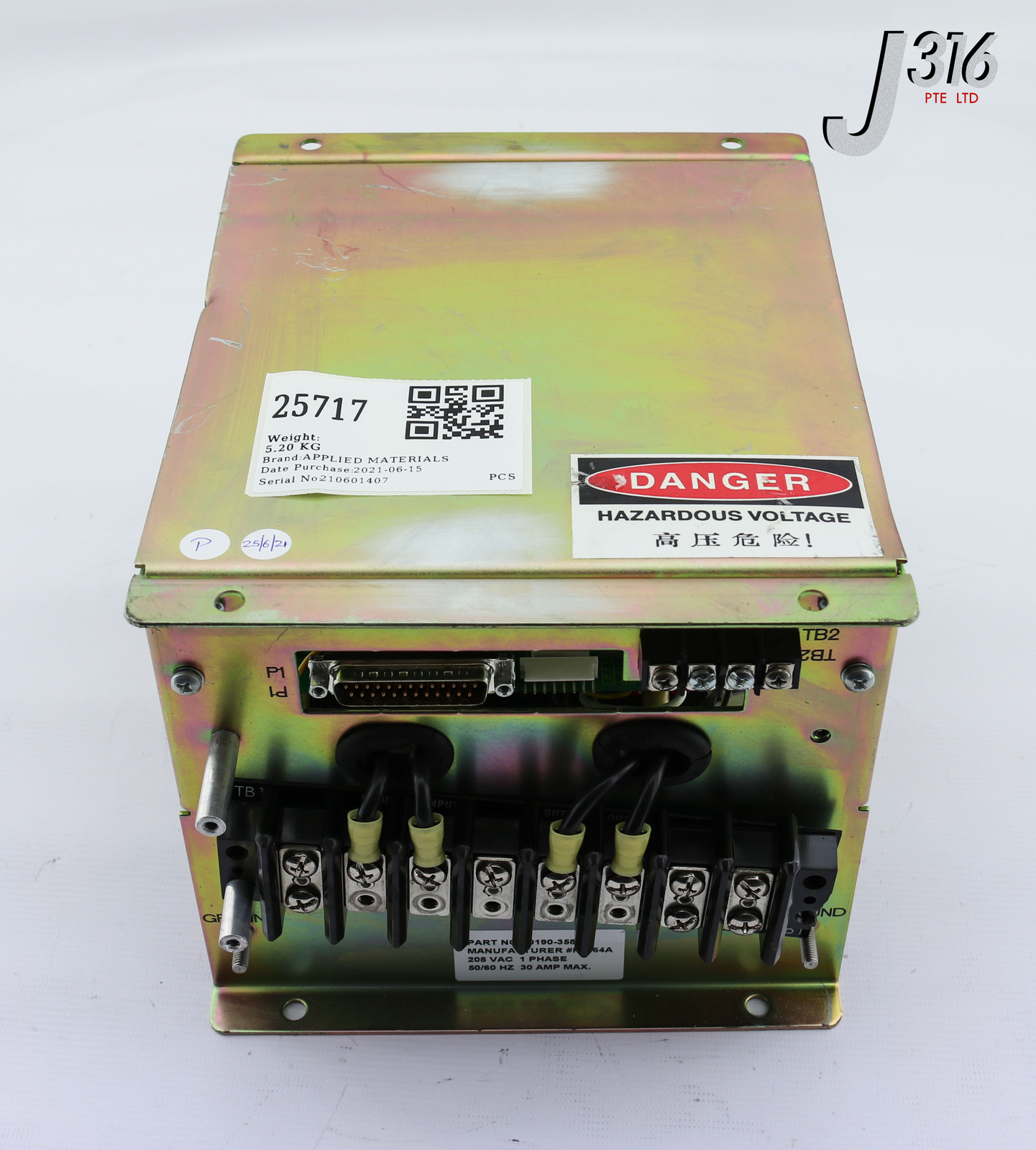 25717 APPLIED MATERIALS Htr Schrauber, Einphasig, 200VAC, 20A, P1164A 0190-35875 | eBay