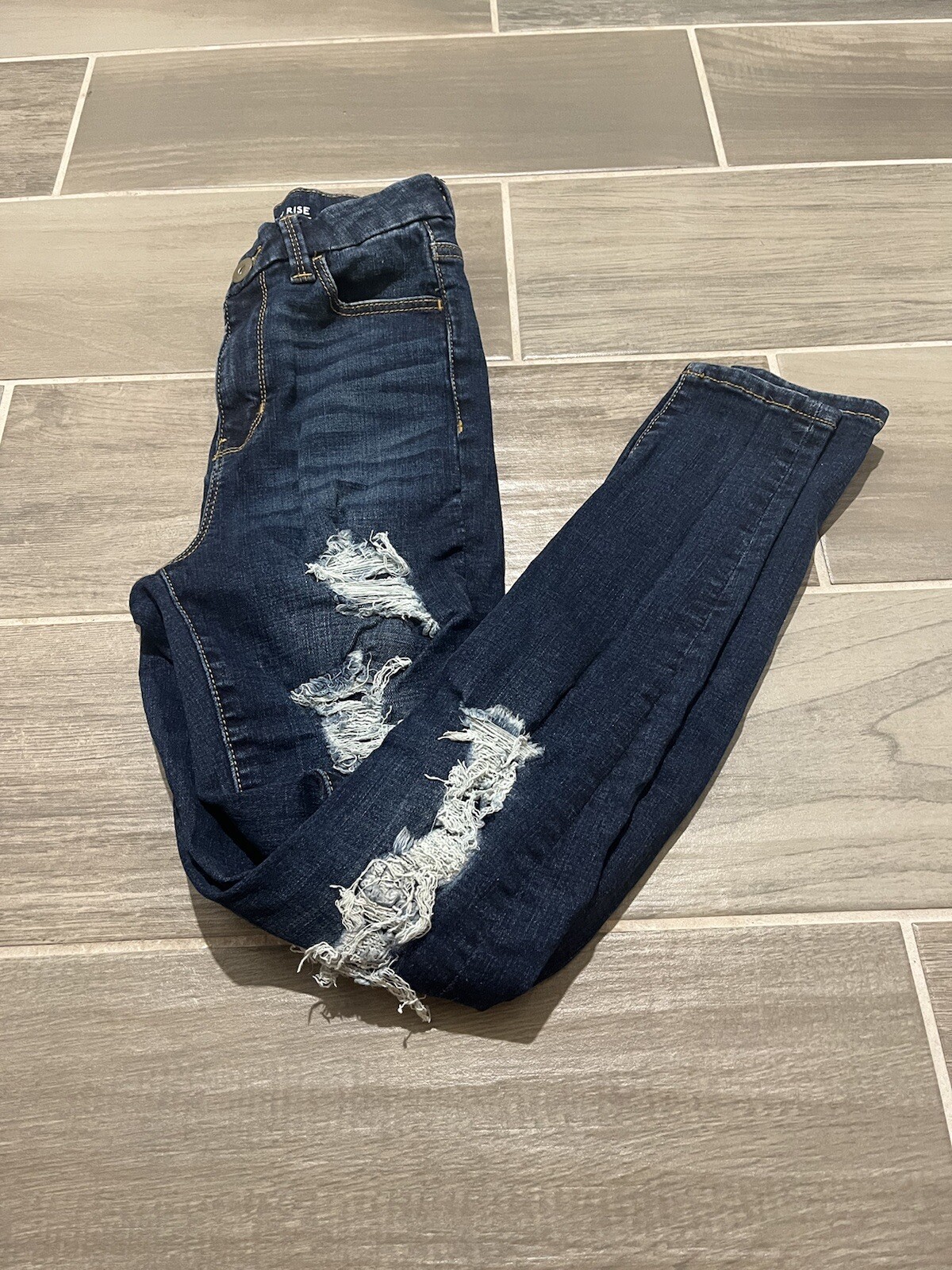 no boundaries super high rise distressed skinny jeans… - Gem