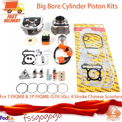 100cc 1P39QMB 139QMB 50mm GY6 Scooter Moped, Big Bore Cylinder Piston ...