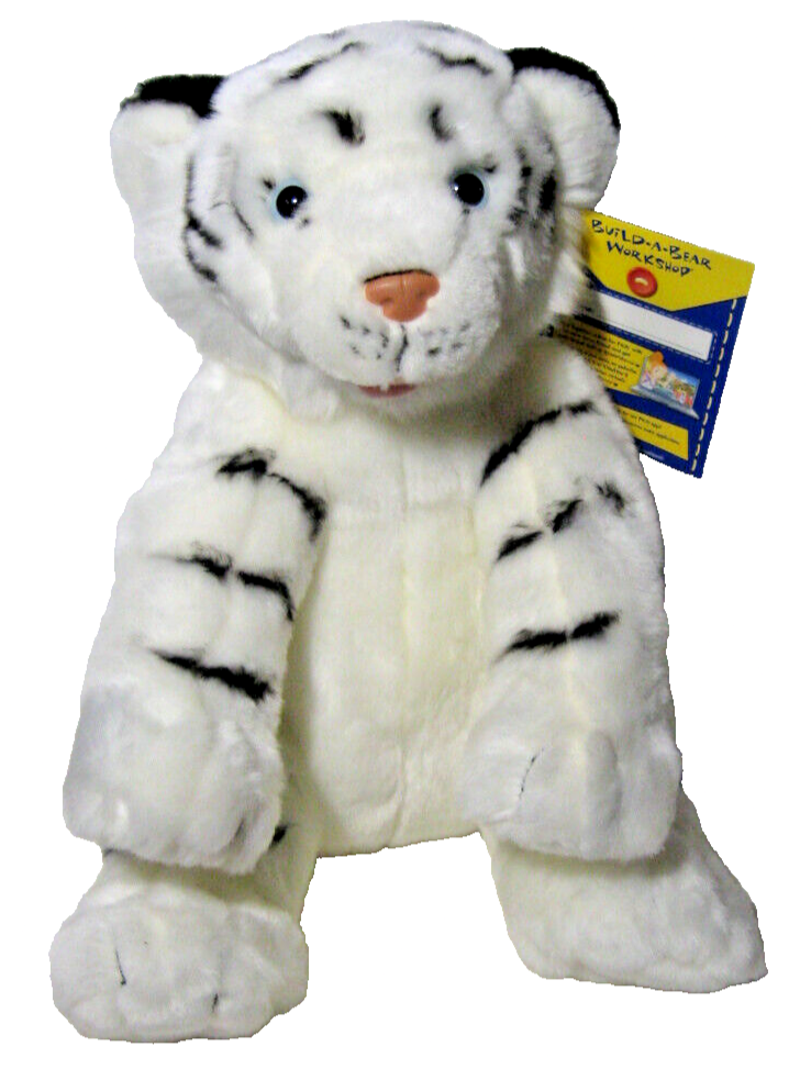 Build a Bear White Striped Siberian Tiger Stuffed 15in Plush Toy Animal ...