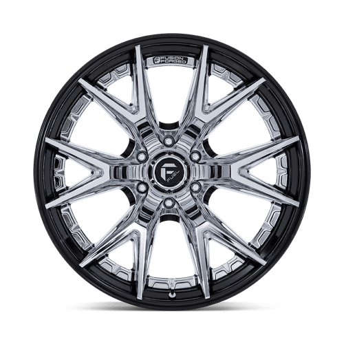 24X12 Fuel 1PC FC402 CATALYST 8X6.5 -44MM CHROME WITH GLOSS BLACK LIP ...